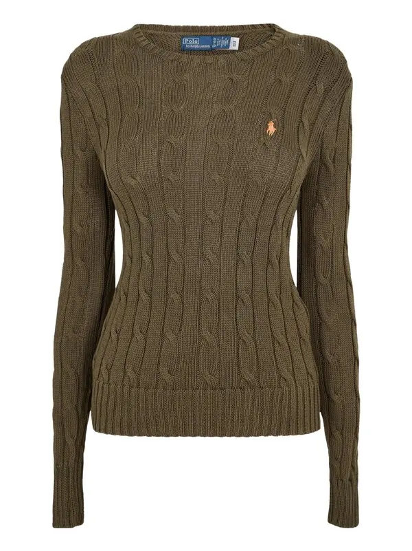 Polo Ralph Lauren Wool Knitted Sweater With Embroidered Logo - Brown