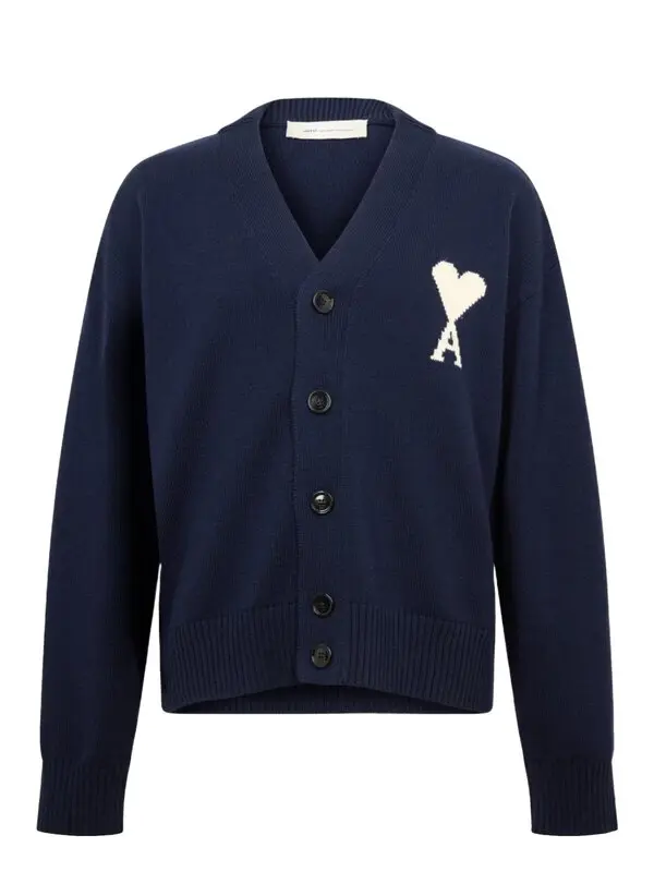 AMI Paris De Coeur Cardigan - Black