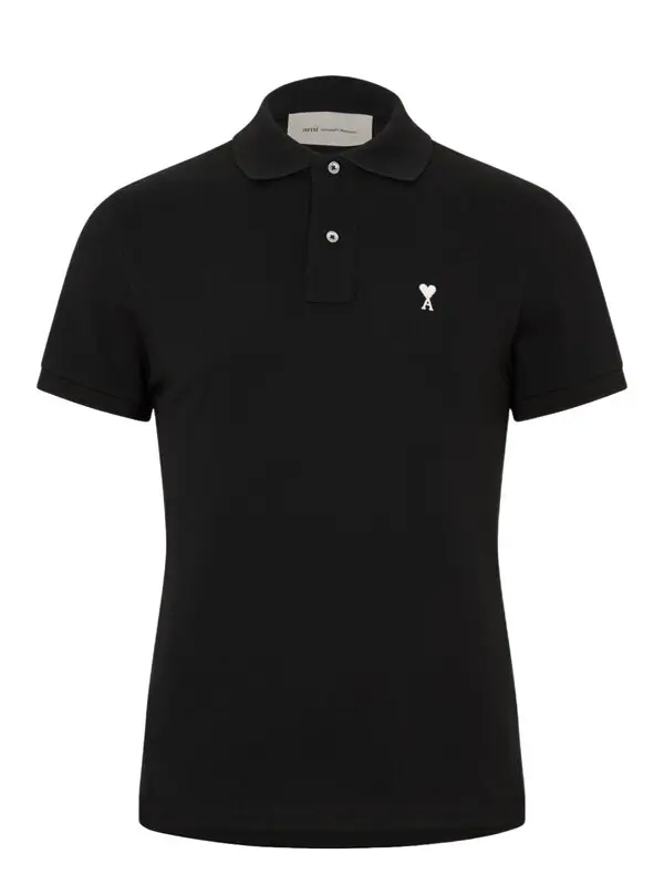AMI Paris De Coeur Polo Shirt - Black