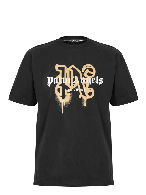 Palm Angels Crew-neck Short-sleeve T-shirt - Black