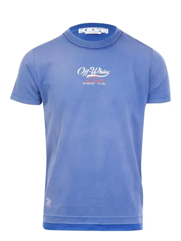 Off-White Wave Off Raw Slim T-shirt - Blue