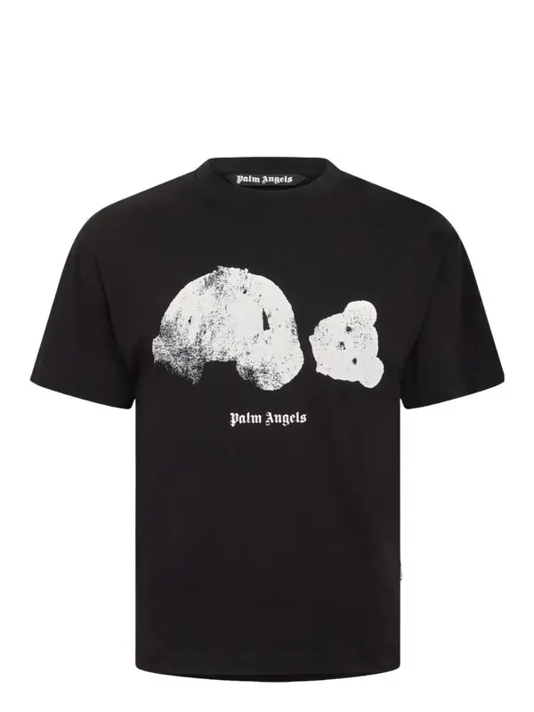 Palm Angels Logo Crew Neck T-shirt - Black