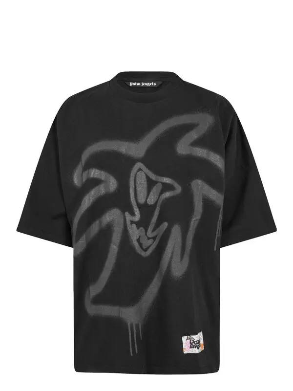 Palm Angels Crew-neck Short-sleeve T-shirt - Black
