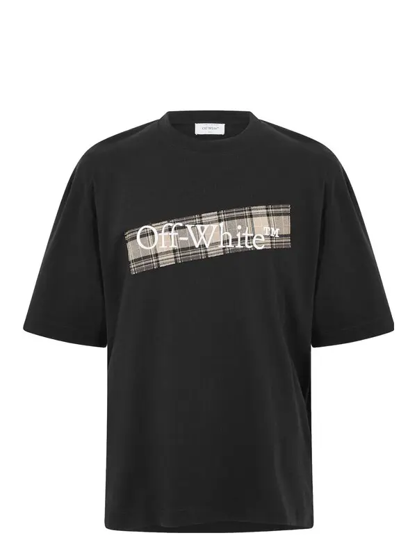 Off-White Regular Fit Flannel T-shirt - Black