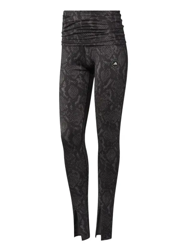 Adidas By Stella McCartney Snake Print Split Leggings - Black