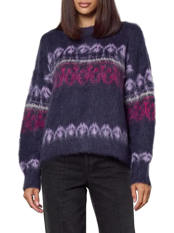 Isabel Marant Étoile Dully Intarsia Knit Sweater - Blue
