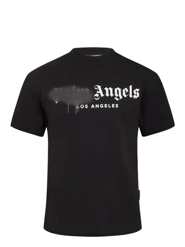 Palm Angels Logo Crew Neck T-shirt - Black
