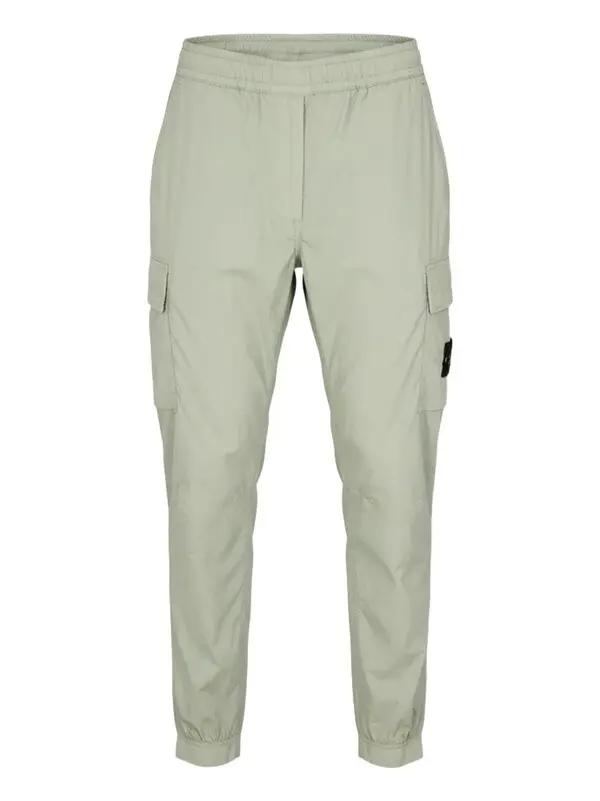 Stone Island Cargo Track Pants With Logo Patch - Gray