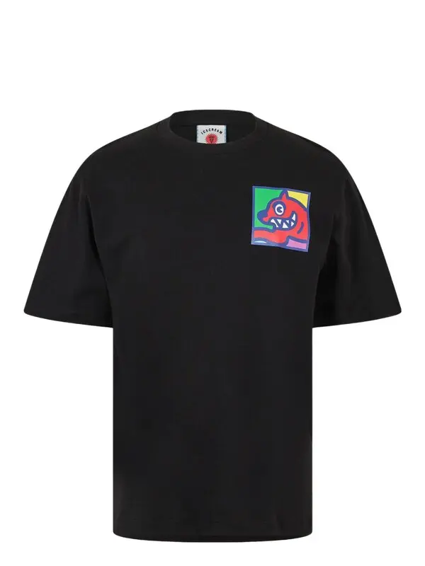 ICECREAM Crew Neck Short-sleeved T-shirt - Black