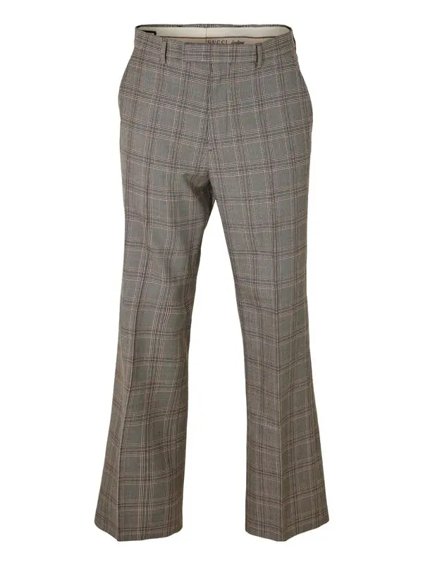 Gucci Plaid Tailored Trousers - Gray