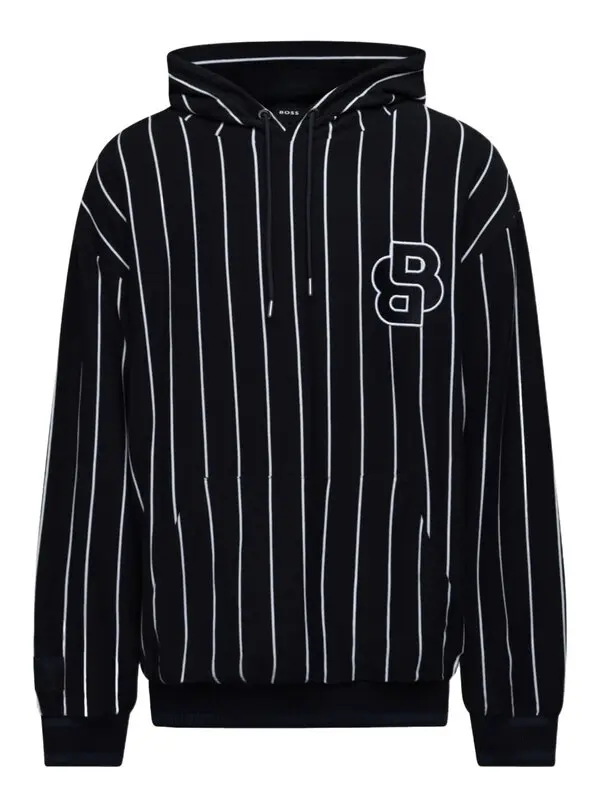 Hugo Boss Sullivan Striped Hoodie - Black
