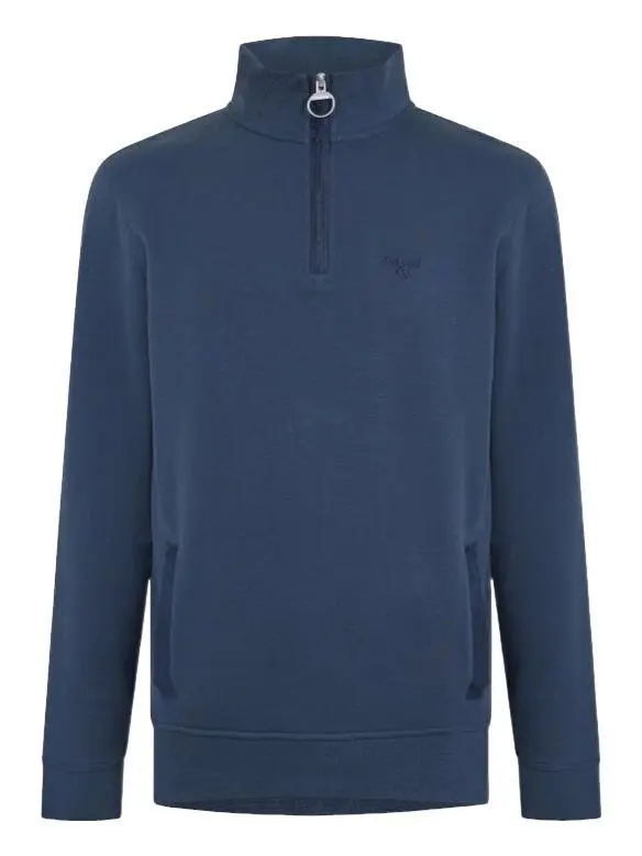 Barbour Long-sleeved Stand-up Collar Sweatshirt - Navy