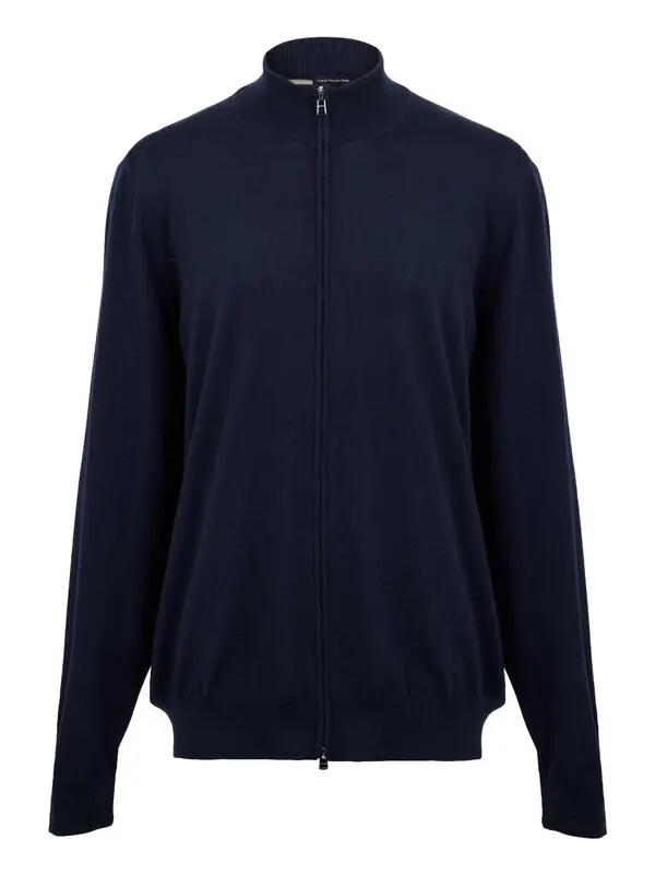 Hugo Boss Fine Knit Zip-up Jacket - Black