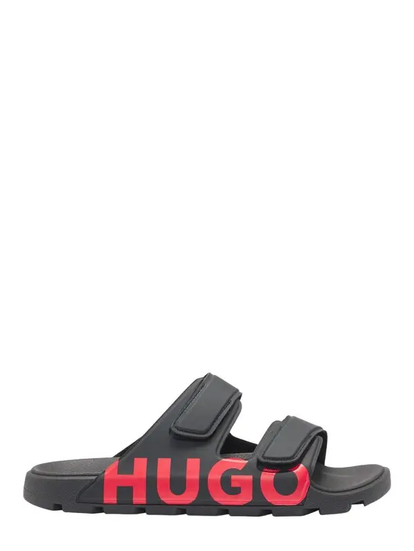 Hugo Boss Adjustable Strap Flip Flops - Black