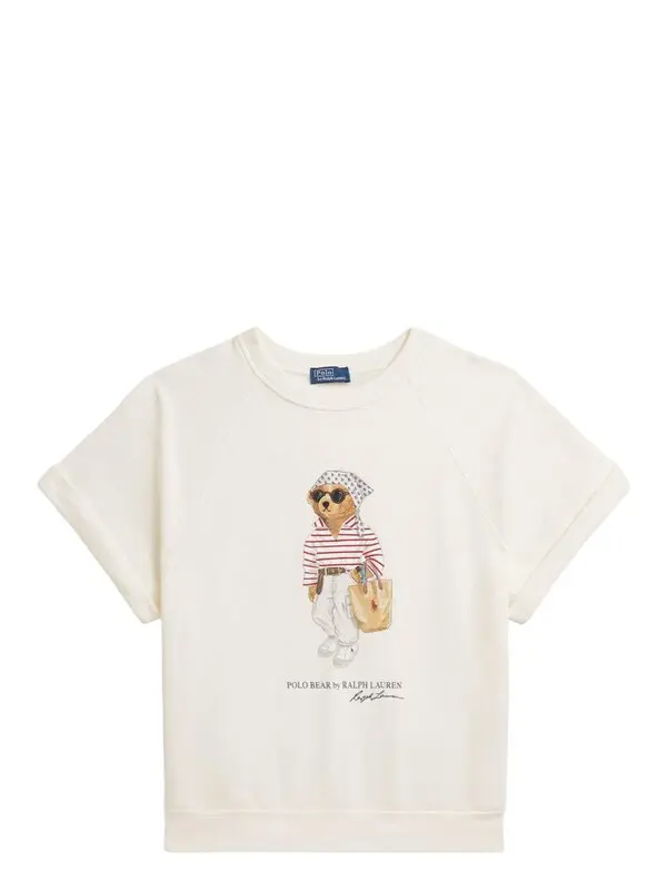 Polo Ralph Lauren Cropped Sweatshirt With Graphic Print - White