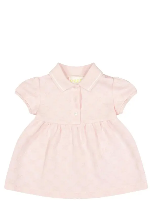 Gucci Collared Embroidered Dress - Pink