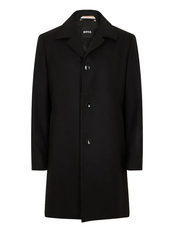 Hugo Boss Solid Color Loose Coat - Black