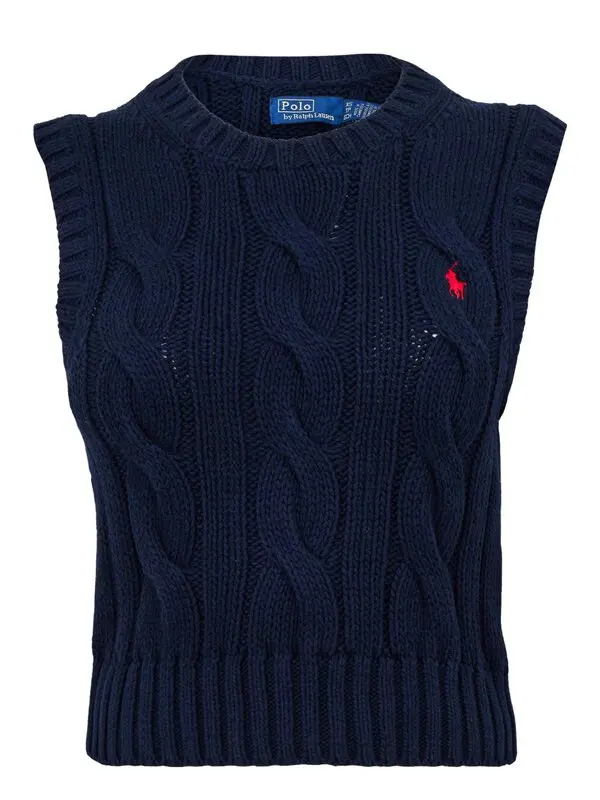 Polo Ralph Lauren Navy Cable-knit Vest - Black