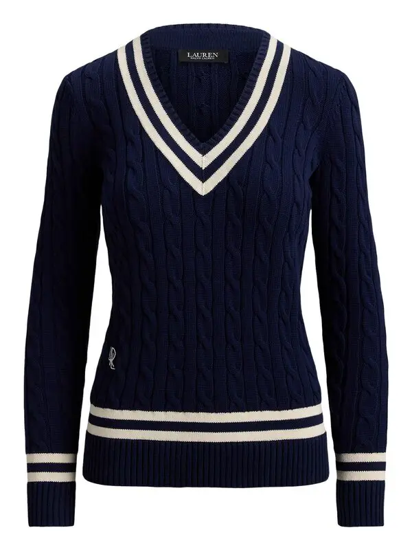 Ralph Lauren V-neck Knit Sweater - Black