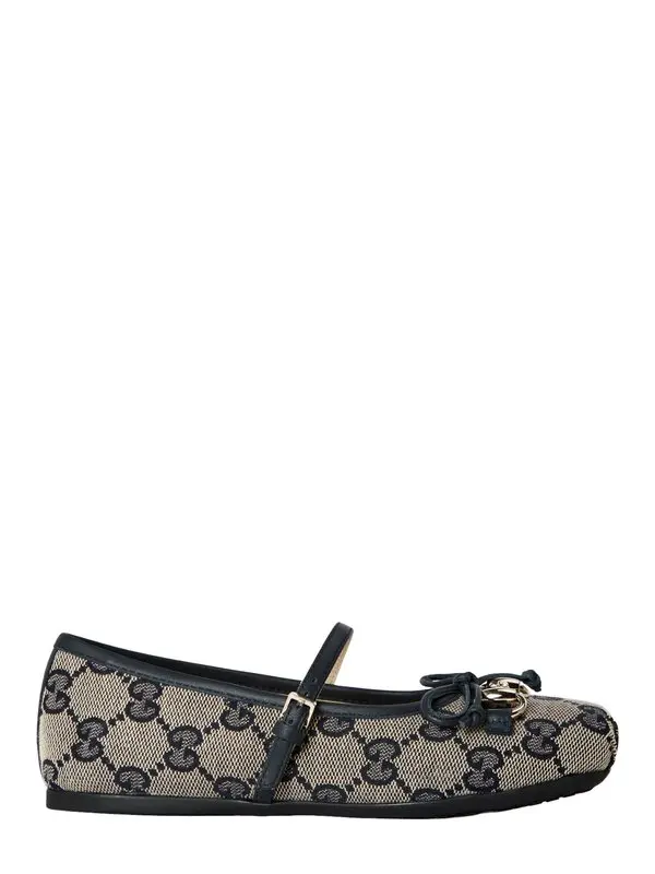 Gucci Ballerina Flats With Horsebit Detail - Black