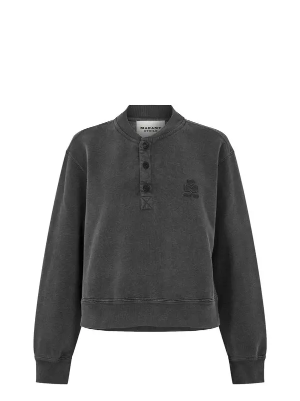 Isabel Marant Étoile Button-detail Crewneck Sweatshirt - Black