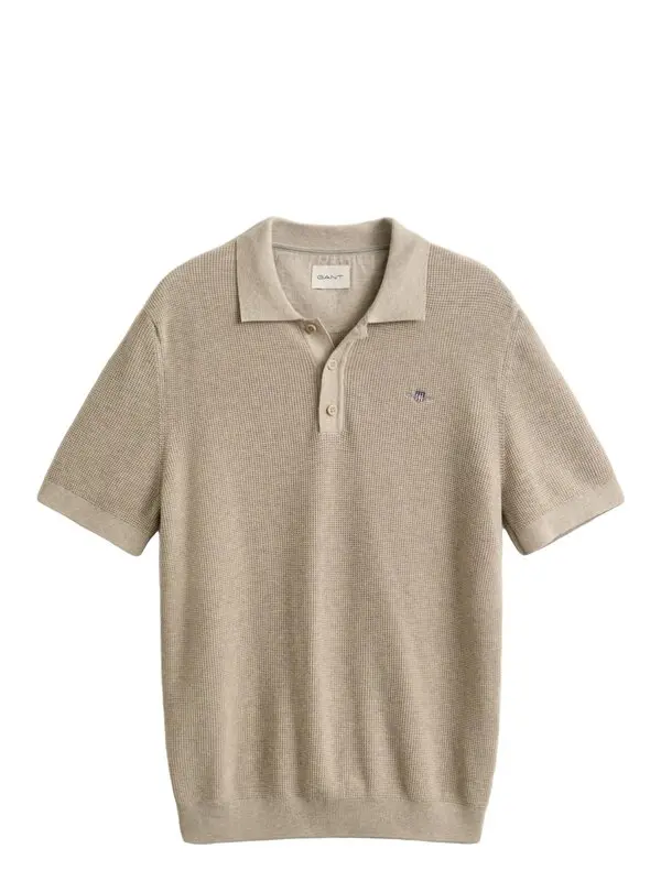 Gant Logo Short Sleeve Polo Shirt - Nude