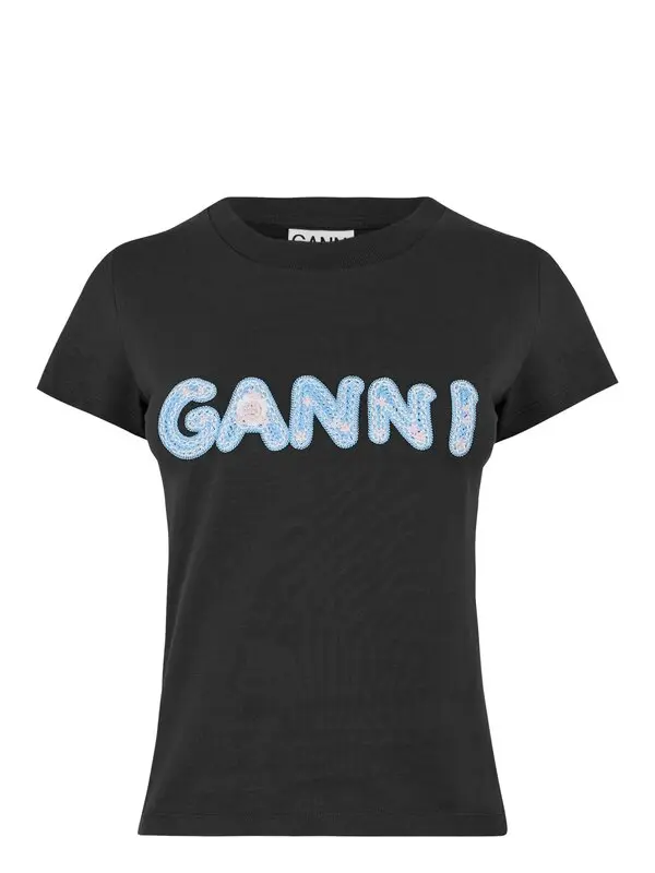 GANNI Logo T-shirt - Black