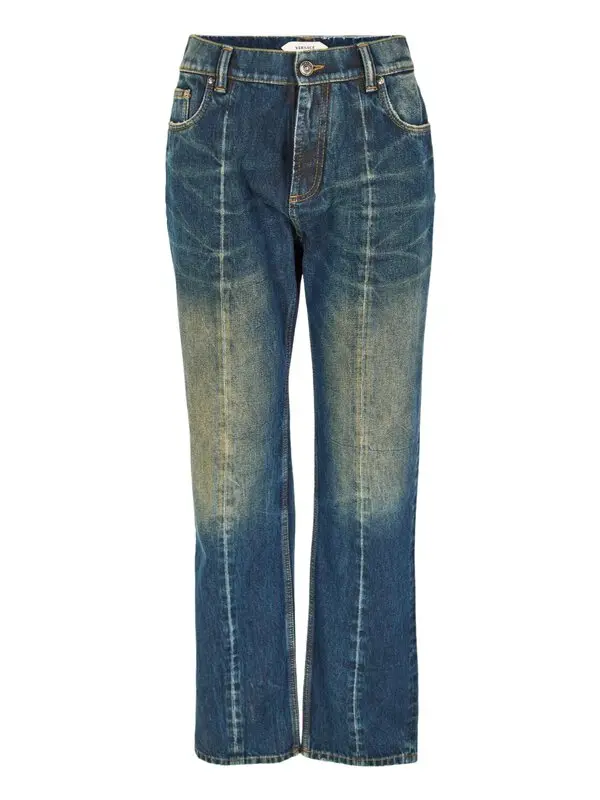 Versace Slim Fit Ripped Jeans - Blue