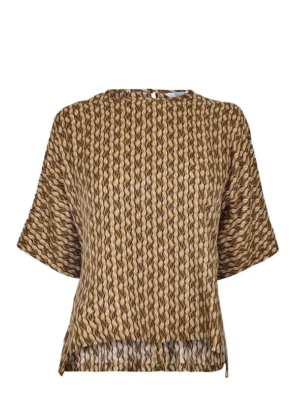 Max Mara Printed Cover-up With Drawstring Waist - Brown