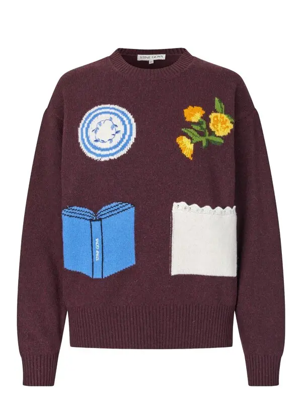 Stine Goya Crew Neck Long-sleeved Knitwear - Red