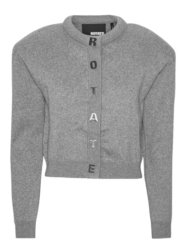 ROTATE BY BIRGER CHRISTENSEN Long Sleeve Knit Cardigan - Gray