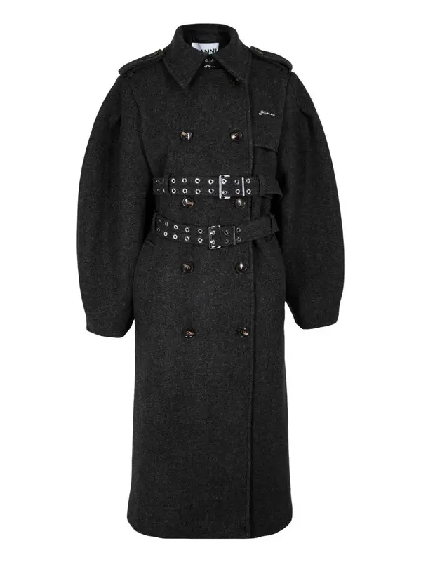 GANNI Long Coat - Black