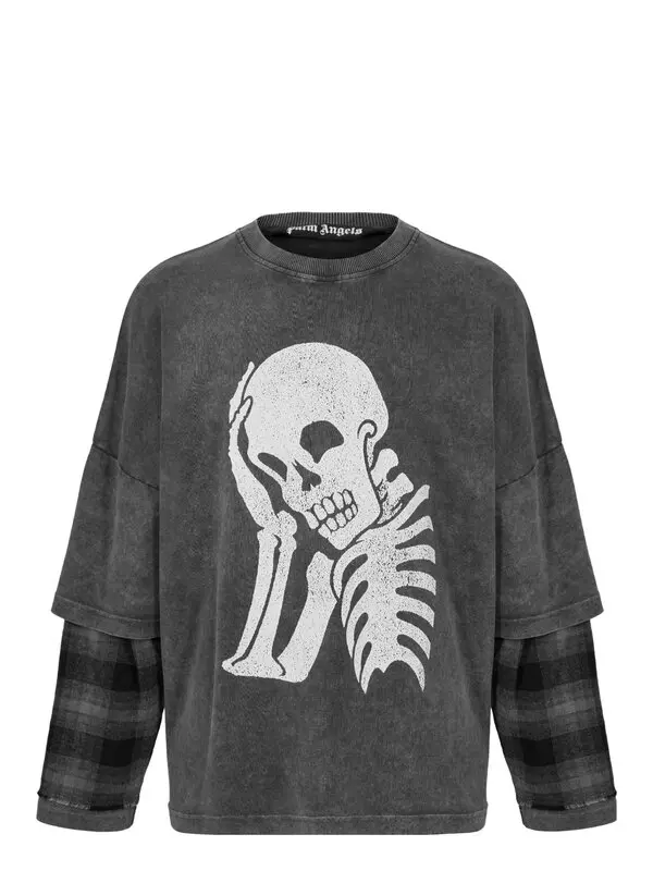 Palm Angels Printed Long-sleeved T-shirt - Black