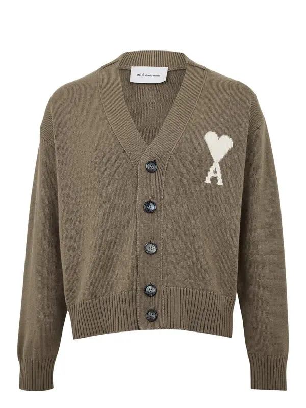 AMI Paris Knitted Cardigan - Green