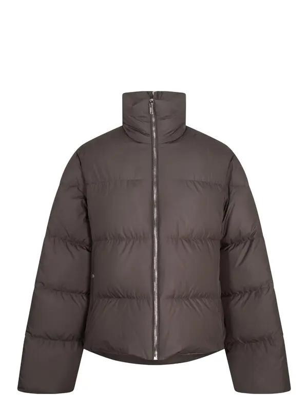 Rick Owens Down Jacket With Stand Collar - Black