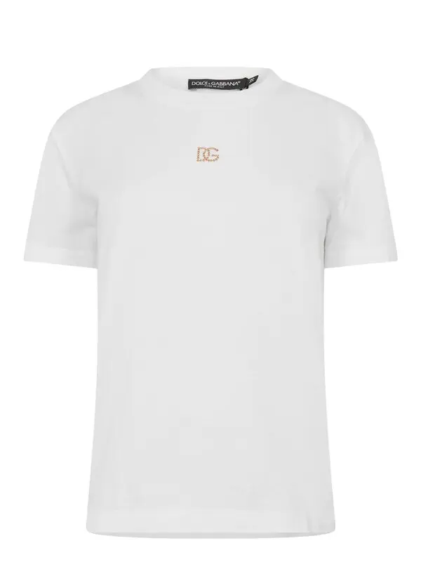 Dolce & Gabbana Embellished Logo T-shirt - White
