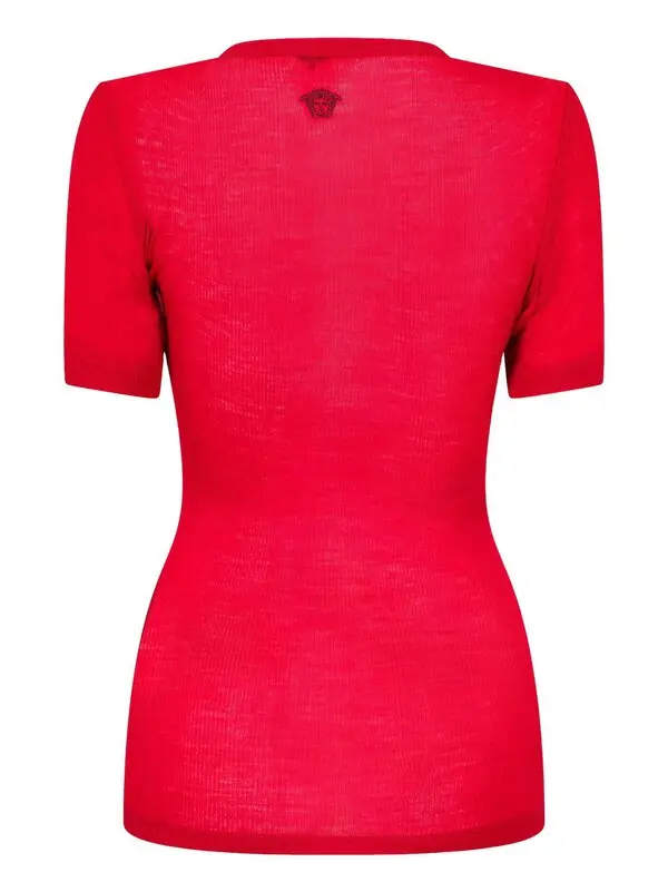 Versace Ribbed Medusa T-shirt - Red