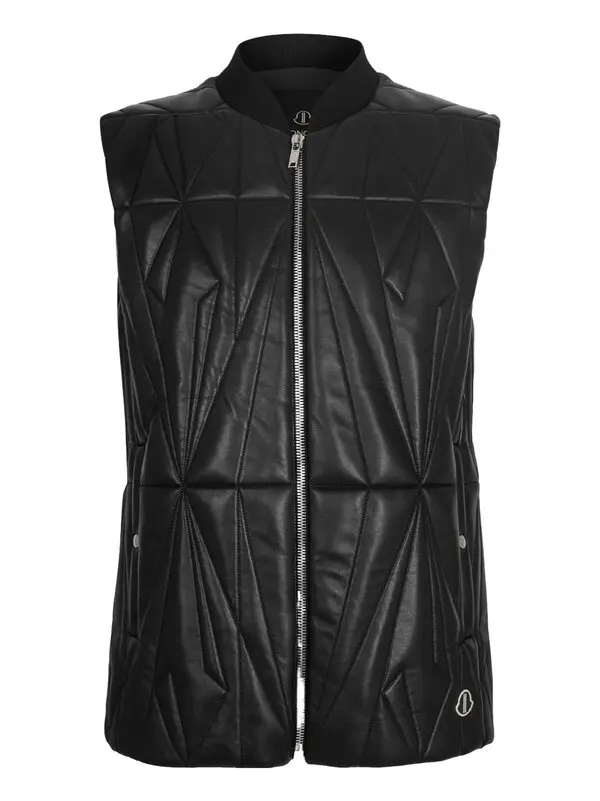 Rick Owens Geometric Pattern Gilet - Black