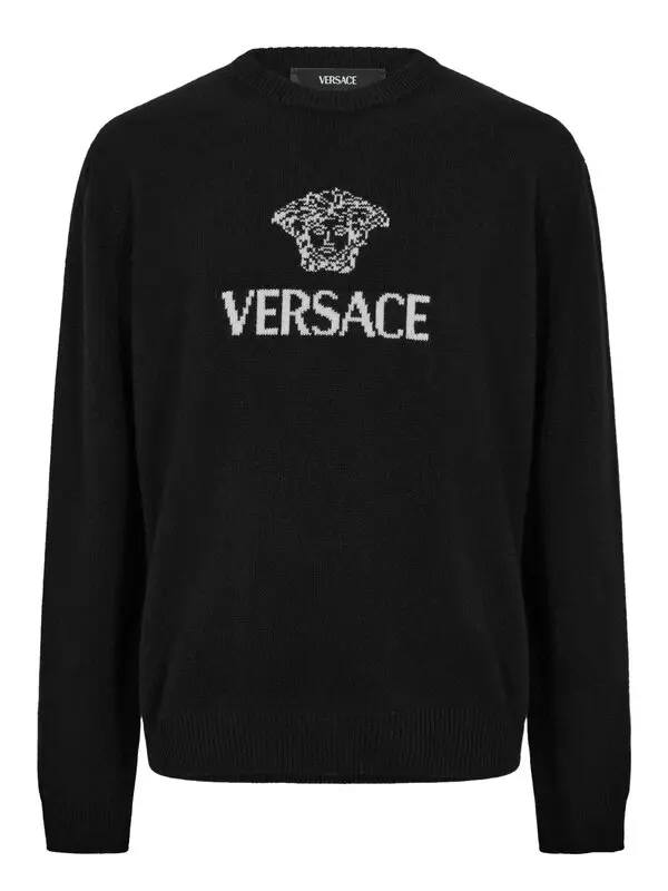 Versace Simple Crew Neck Sweater - Black