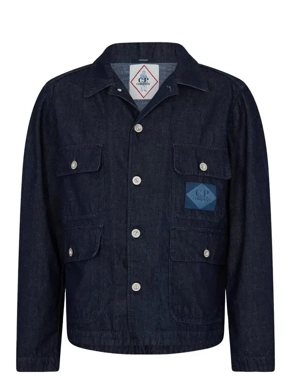 C.P. COMPANY Denim Button Jacket - Black