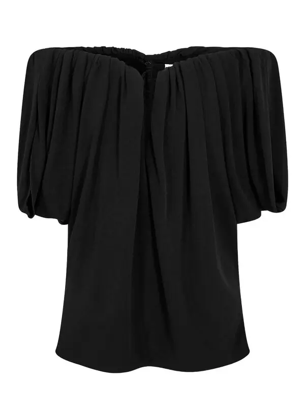 Stella McCartney Off-the-shoulder Pleated Cover-up - Black