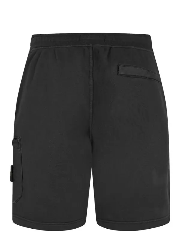 Stone Island Soft Fleece Tapered Fit Jogger Shorts - Black
