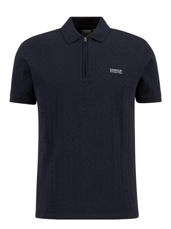 Barbour Zippered Short-sleeved Polo Shirt - Black