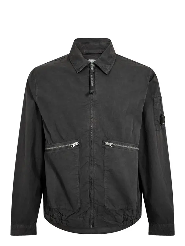 C.P. COMPANY Zip-up Shirt Jacket With Collar - Black