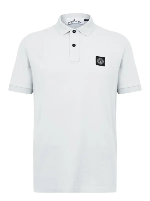 Stone Island Cotton Compass Logo Polo Shirt - White