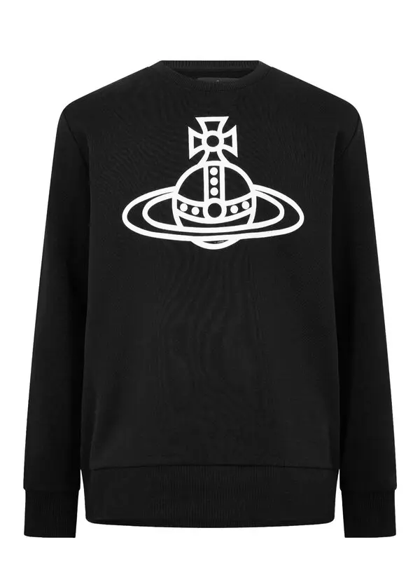 VIVIENNE WESTWOOD Crew Neck Sweater With Orb Emblem - Black