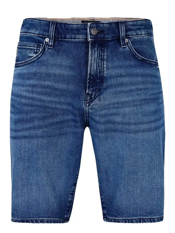 Hugo Boss Boss Denim Straight Fit Shorts - Blue
