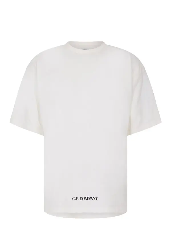 C.P. COMPANY Logo Crew Neck T-shirt - White