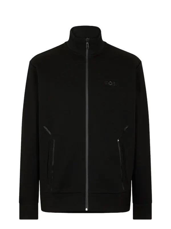 Hugo Boss Skaz Mirror Short Sleeve Zip Hoodie - Black