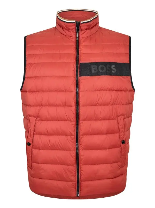 Hugo Boss Quilted Sleeveless Gilet - Red